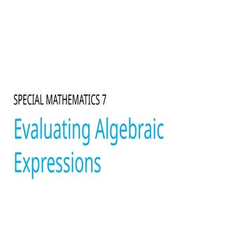 Math 6 - Solving Problems Involving Algebraic Expressions and Equations ...