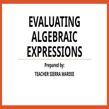 Evaluating Algebraic Expression | PDF