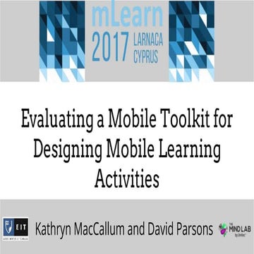 Evaluating a mobile toolkit for designing mobile learning activities | PPT