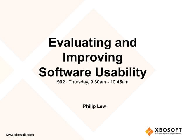 Evaluating and Improving Software Usability | PPT Evaluating and Improving Software Usability | PPT