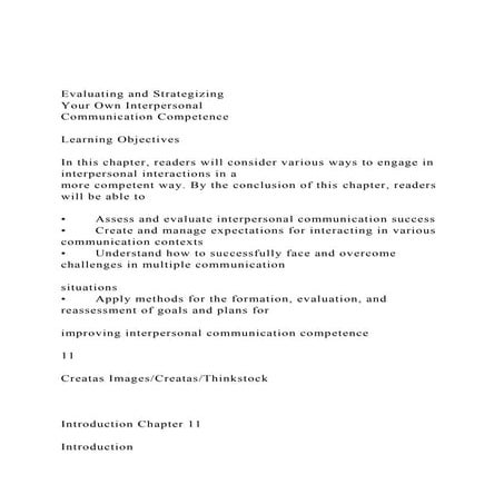 Evaluating and Strategizing Your Own Interpersonal Communi.docx
