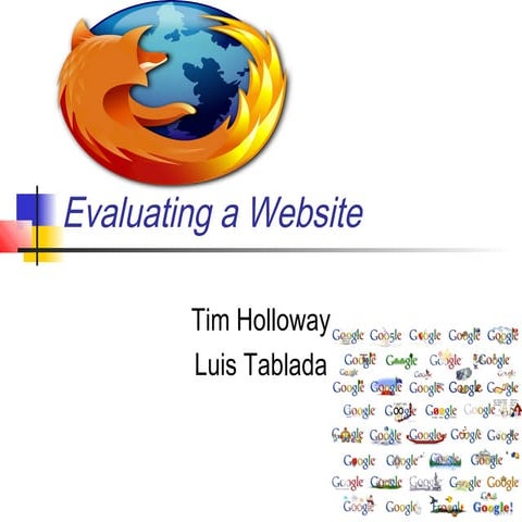 Evaluating a website | PPT