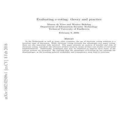 Evaluating e voting-theory_and_practice | PDF