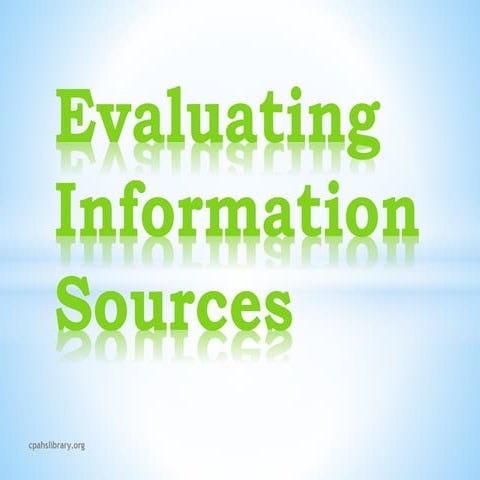 Evaluating information1 | PPTX