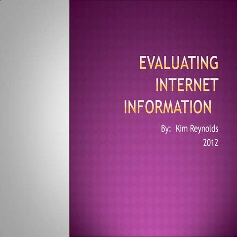 How to find good information on the internet and cite it 1 | PPT