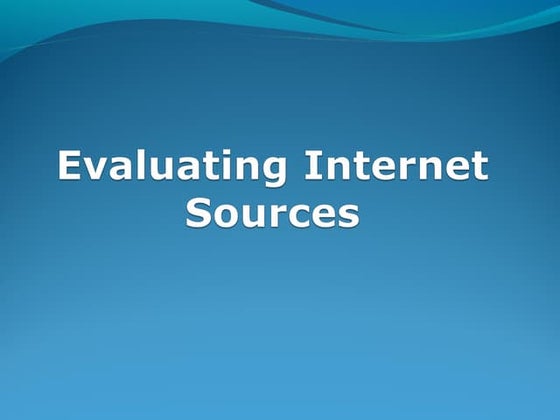 Choosing Online Sources | PPT