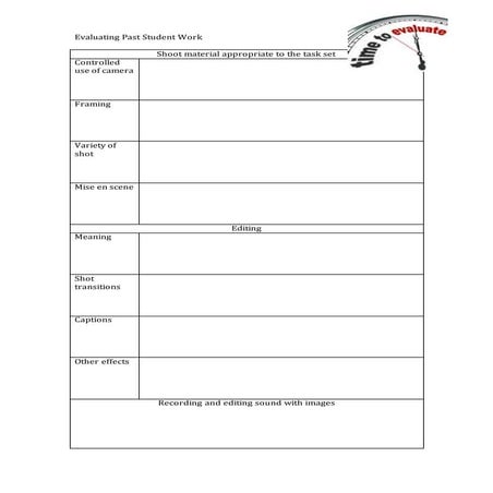 Evaluating past student work - Task Sheet | PDF