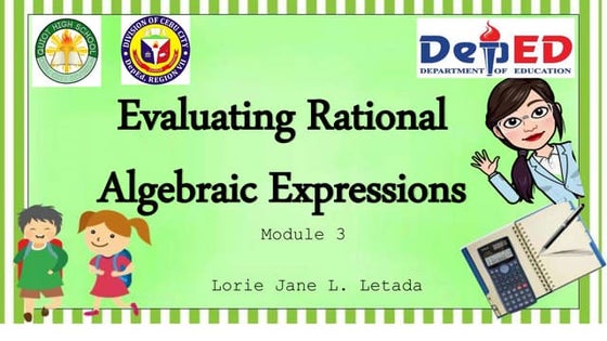 Lesson plan on Evaluating Rational Algebraic Expression | PDF Lesson plan on Evaluating Rational Algebraic Expression | PDF
