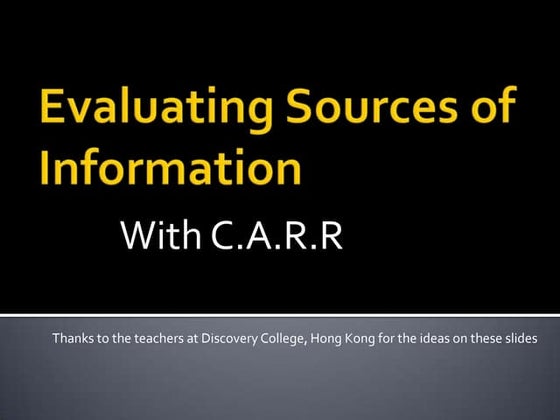 Evaluating information1 | PPT