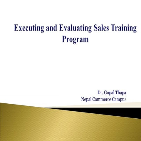 executing and evaluating sales training program | PPT