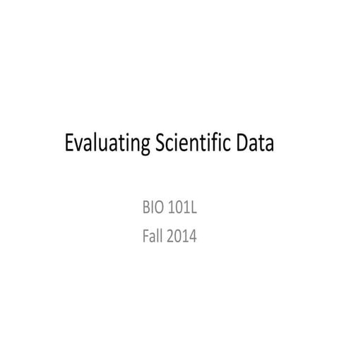 Evaluating scientific data | PPT