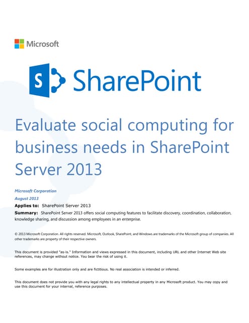 SharePoint Governance Planning - Microsoft | PDF