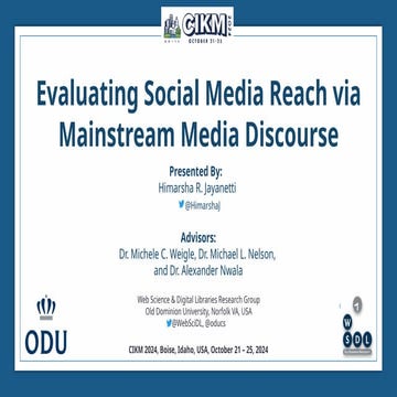 Evaluating Social Media Reach via Mainstream Media Discourse - CIKM '24 ...