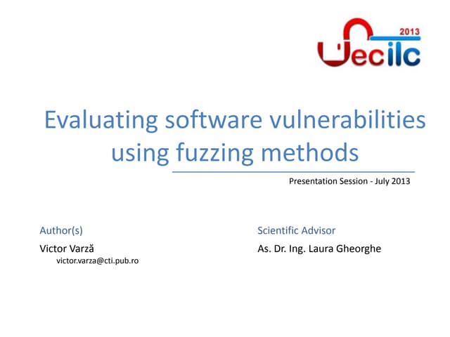 Evaluating software vulnerabilities using fuzzing methods | PPT Evaluating software vulnerabilities using fuzzing methods | PPT