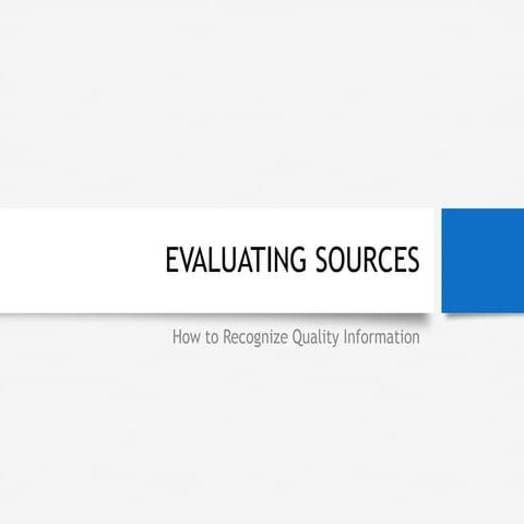 Evaluating Internet Sources | PPT