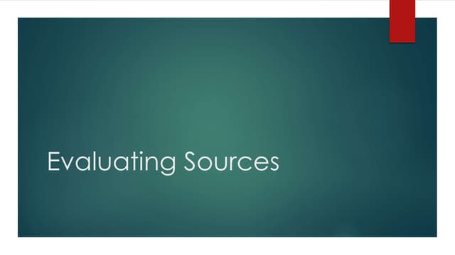 Evaluating Information Sources | PPTX