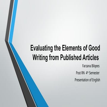 Evaluating the Elements of Good Writing from Published.pptx
