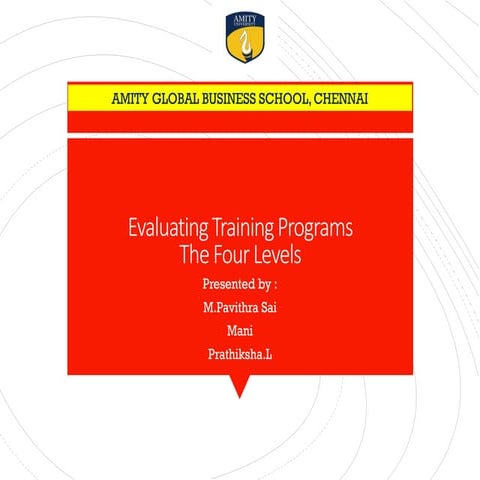 Evaluating the training programs PPT: The Four levels ( Kirkpatrick's ...