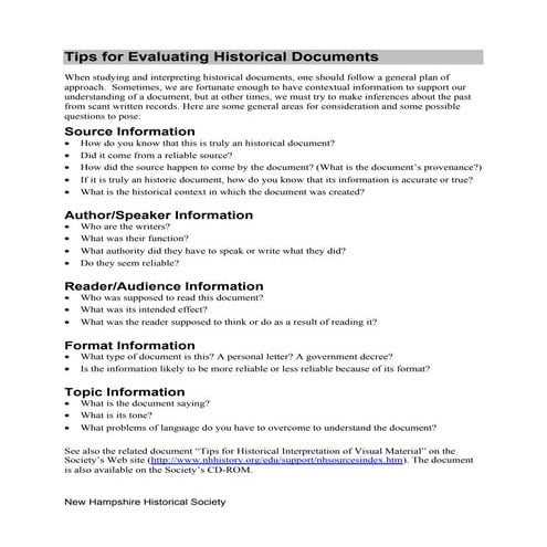 Interpreting Primary Sources | DOC