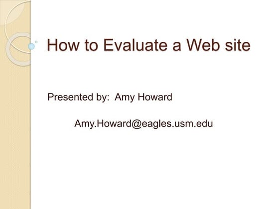 Evaluating Websites | PPT