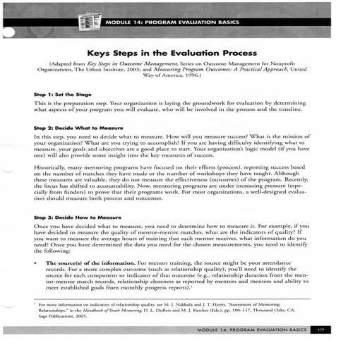 EEP Trainer's Manual Handouts: Evaluation Section | PDF