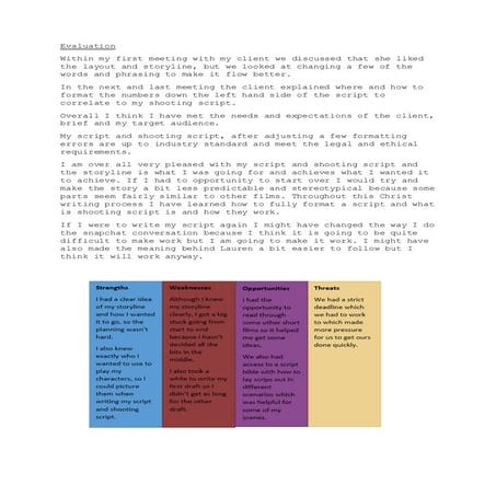 Evaluation for script | DOCX