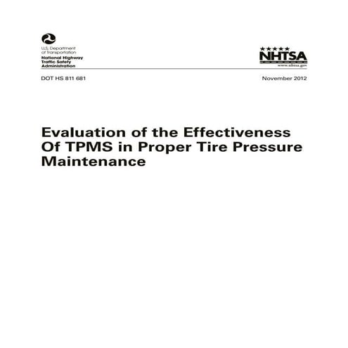Evaluation of the Effectiveness of TPMS in Proper Tire Pressure ...