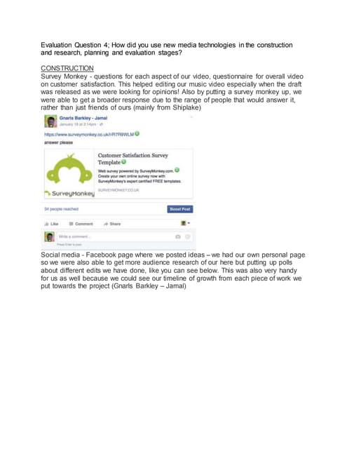 Media evaluation pt 4 | DOCX | Video Software | Computer Software and Applications