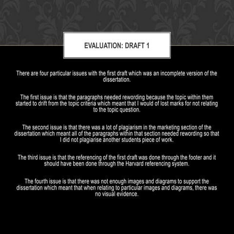 Evaluation: Draft 1 | PPTX