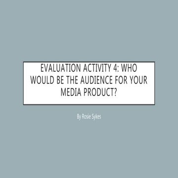 Evaluation activity 4 | PPT