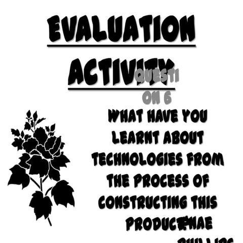 Evaluation activity, q6 | PPTX