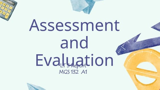 Assessment and Evaluation | PPT