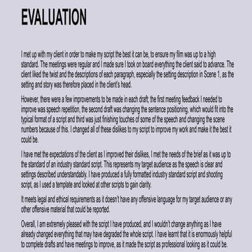 Evaluation of script | DOCX