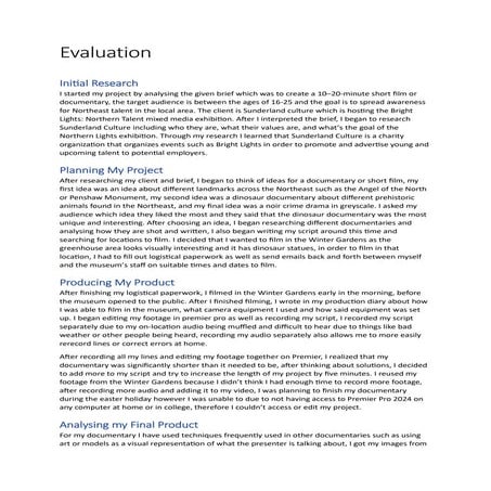 Evaluation B2.docx dinosaur documentary final | DOCX