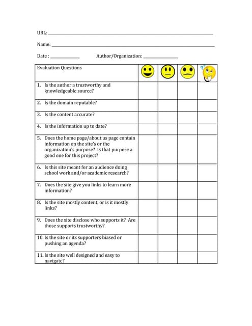 Website Evaluation Guide | DOCX | Internet for Beginners | Internet