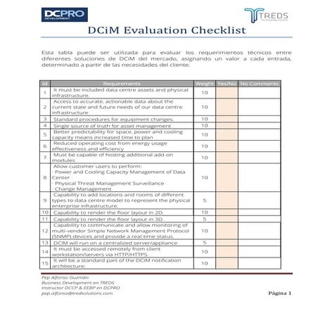 DCiM Evaluation Checklist | PDF