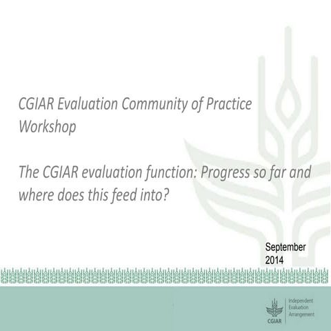 Evaluation community of practice workshop presentation | PPT
