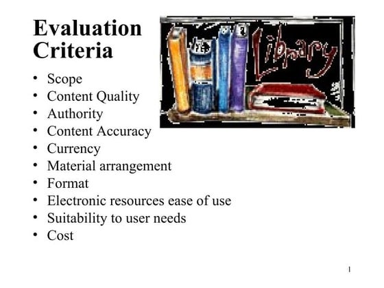 Establishing Criteria for Evaluation | PPTX