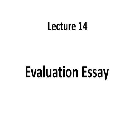 Evaluation Essay | PDF