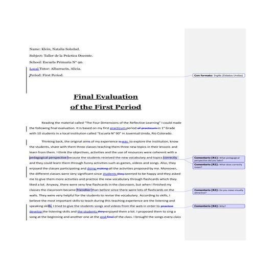 Evaluation first period | PDF