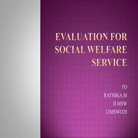 Evaluation for social welfare service (2) | PPTX