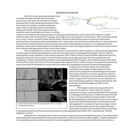 Short film self assessment | PDF