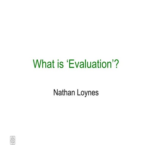 Evaluation Introduction Ppt