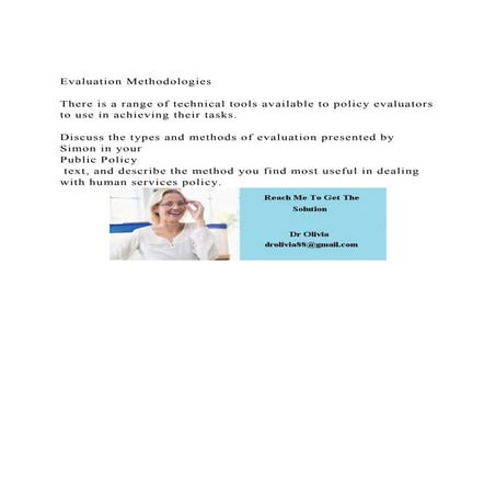 Evaluation MethodologiesThere is a range of technical tools .docx