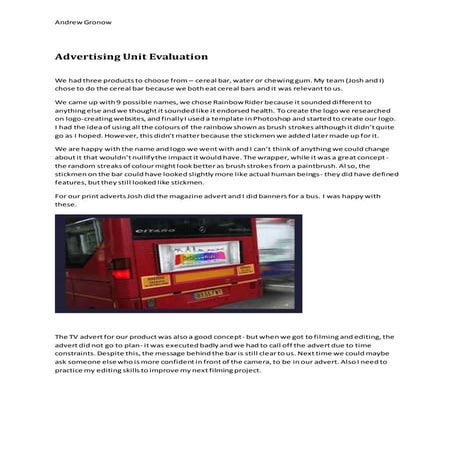 Unit 18- Evaluation of advertising module | DOCX