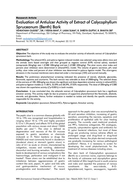 Expt. 4 Study of anti ulcer activity of a drug using pylorus ligand ...