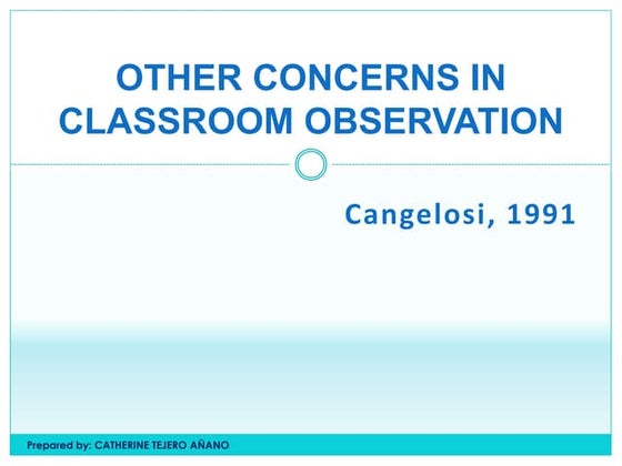 classroom observation and type of observers | PPTX | Education