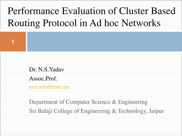 Cluster Based Routing Protocol For Ad Hoc Networks Ppt 4130