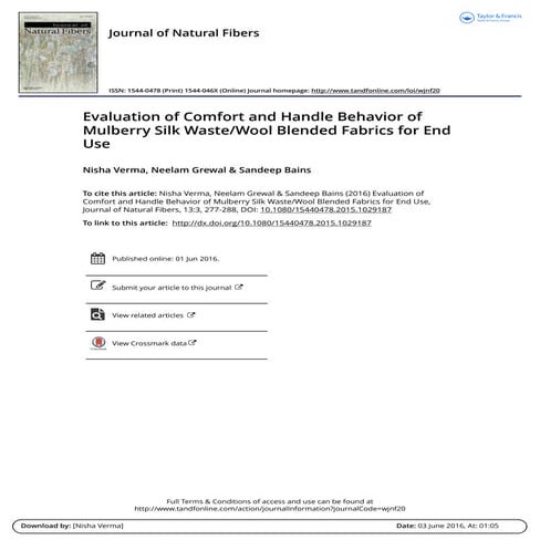 Application handbook uster_statistics_2013 | PDF