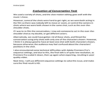 Evaluation of conversation task | PDF